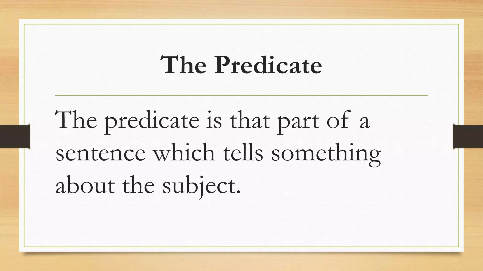 Simple subject and simple predicate | PPTX