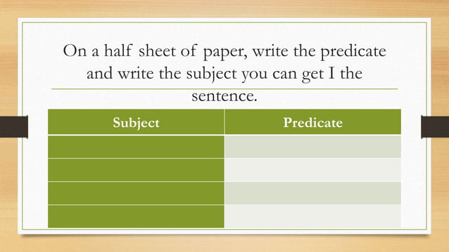 Simple subject and simple predicate | PPTX