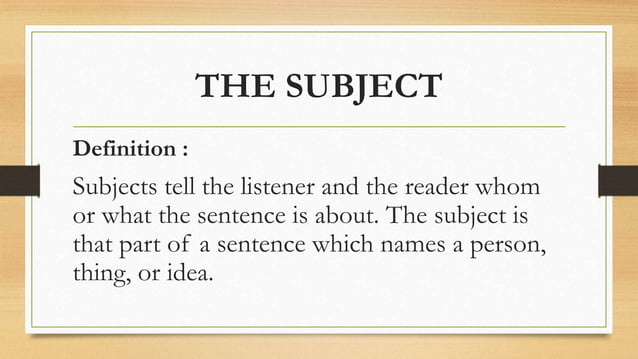 Simple subject and simple predicate | PPTX