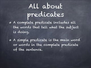 Simple subjects and predicates | PDF
