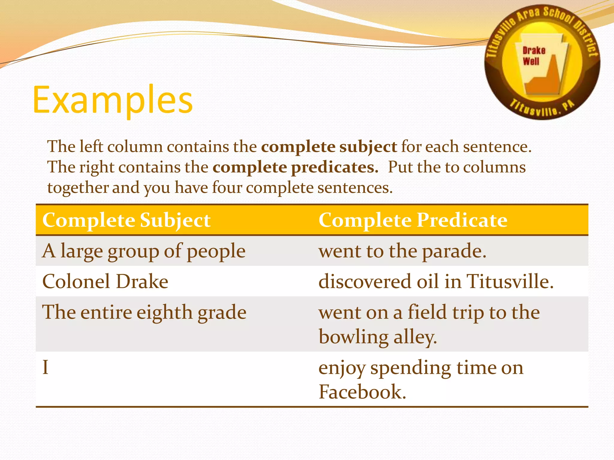 Simple subjects and simple predicates | PPTX