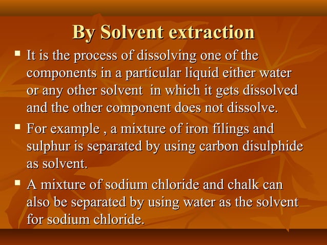 Simple techniques of separating mixtures | PPT