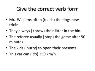 Simple tenses of the verb | PPTX