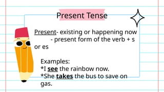 Tenses of Verbs - This presentation tackles the simple tenses of verbs ...