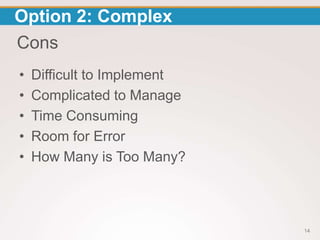 Simple to Complex: A Spectrum of Communication Plan Solutions | PPTX