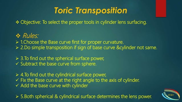 Simple & Toric Transposition | PPTX | Eye and Vision Conditions ...