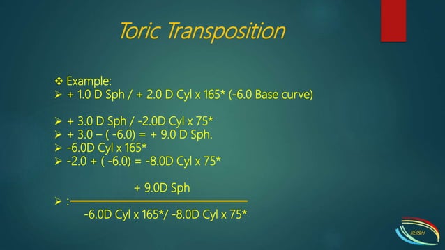 Simple & Toric Transposition | PPTX | Eye and Vision Conditions ...