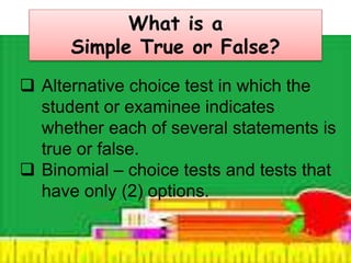 Simple true or false | PPT | Free Download