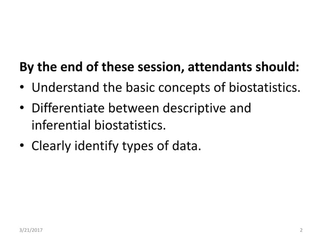 Simple understanding of biostatistics | PPTX | Science
