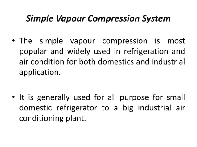 Simple vapour compression system | PPTX