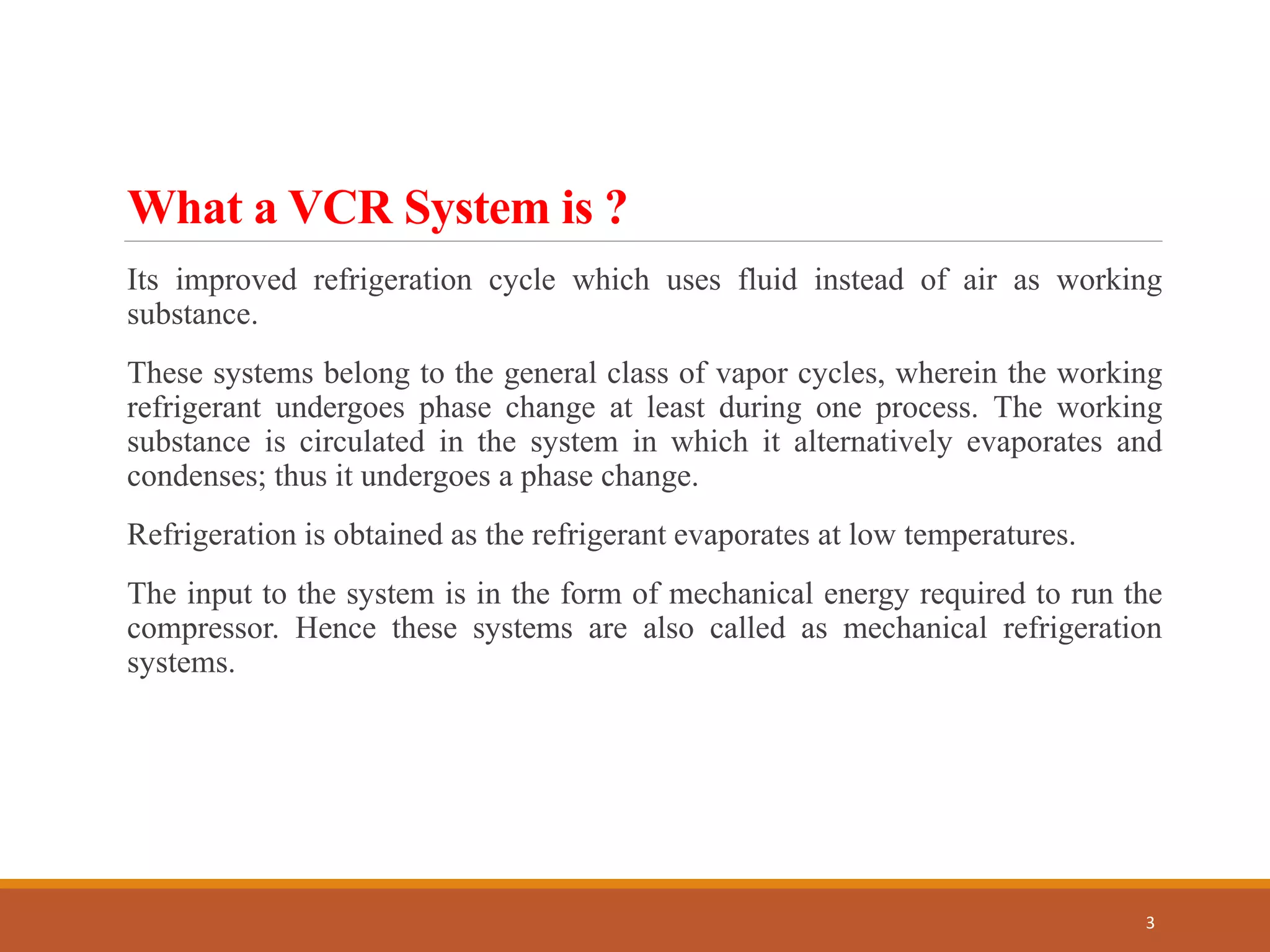 Simple Vapour Compression Refrigeration System | PPTX