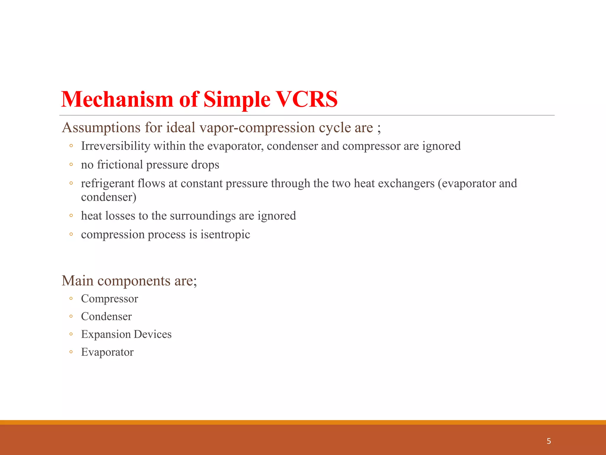 Simple Vapour Compression Refrigeration System | PPTX