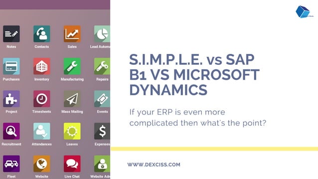 Simple vs sap b1 vs dynamics | PPT