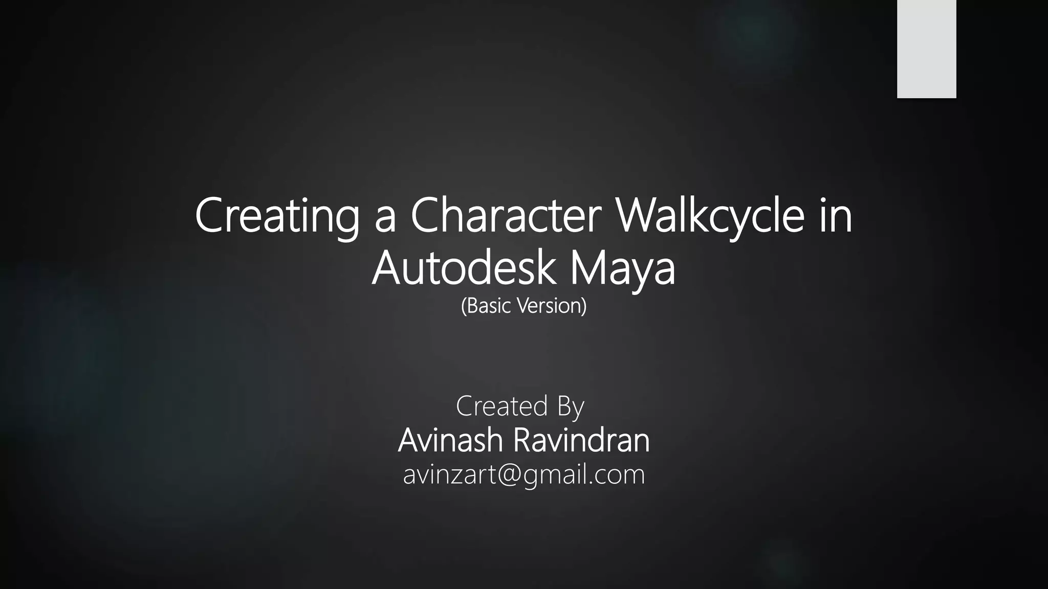 Character walkcycle in Maya (Basic) | PPTX