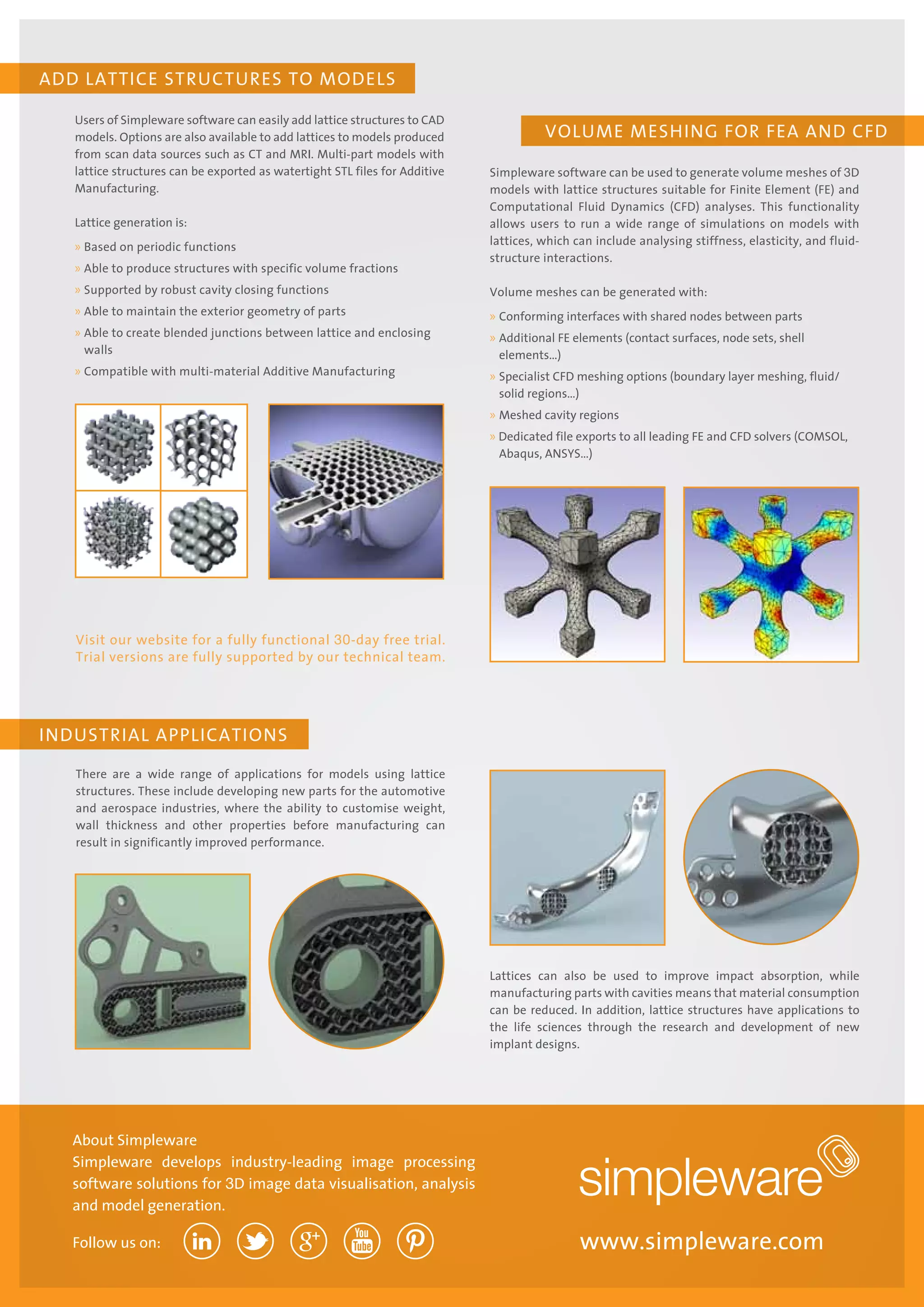 Simpleware Software for Lattice Structure Generation | PDF