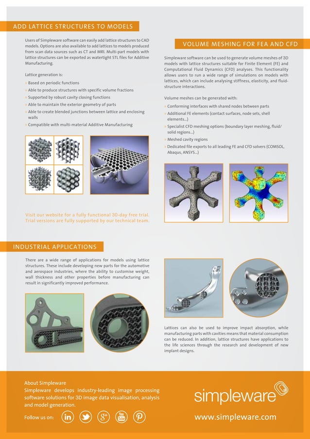 Simpleware Software for Lattice Structure Generation | PDF