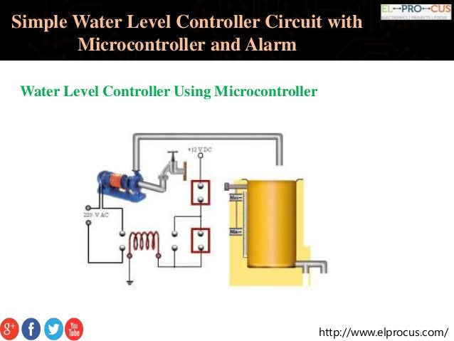 Simple Water Level Controller Circuit with Microcontroller and Alarm