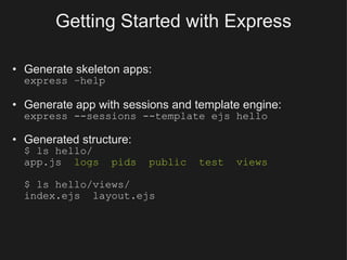 Building your first Node app with Connect & Express | PPT