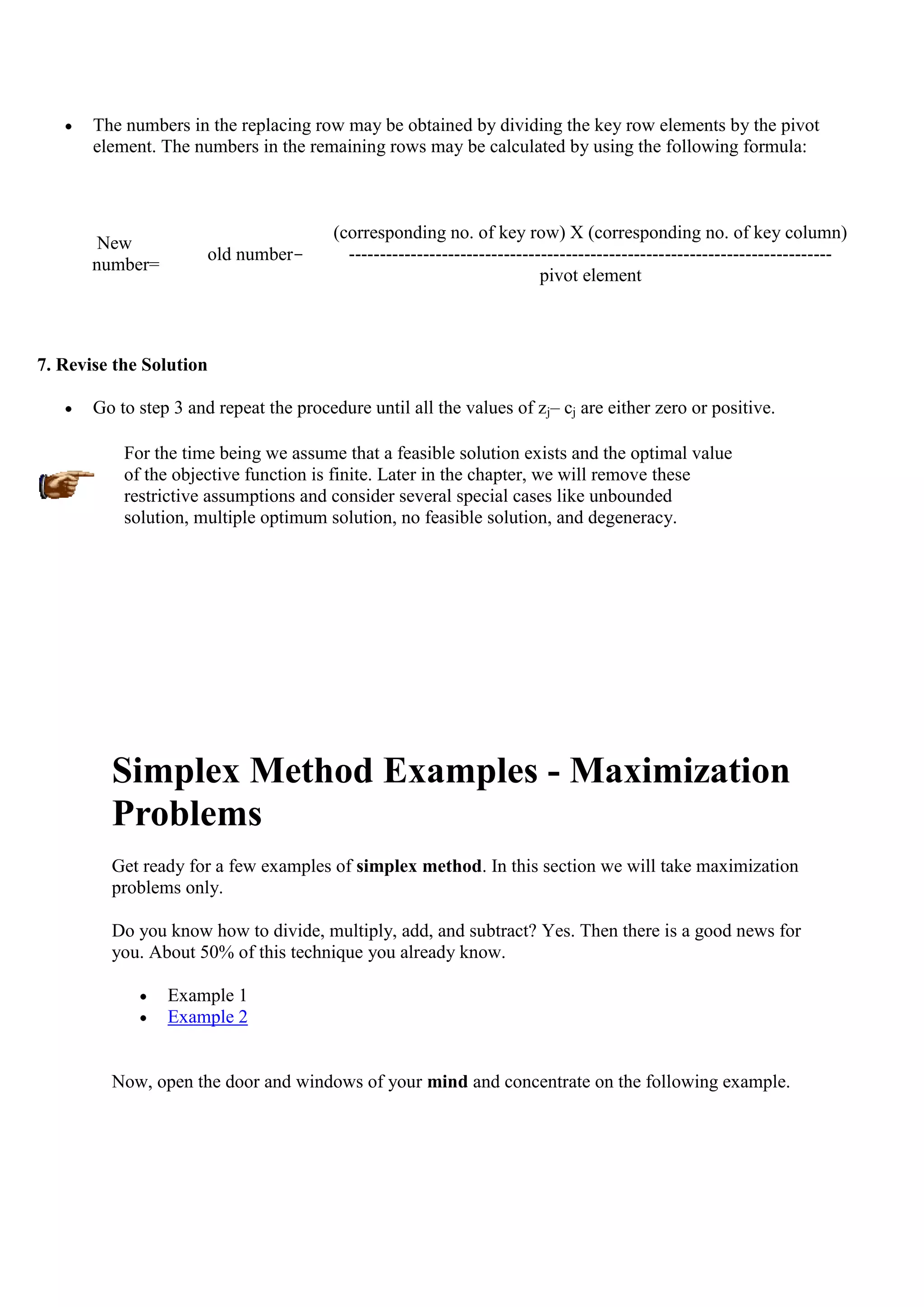Simplex method - Maximisation Case | DOCX