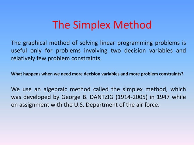 simplex method for operation research .pdf | Programming Languages | Computing