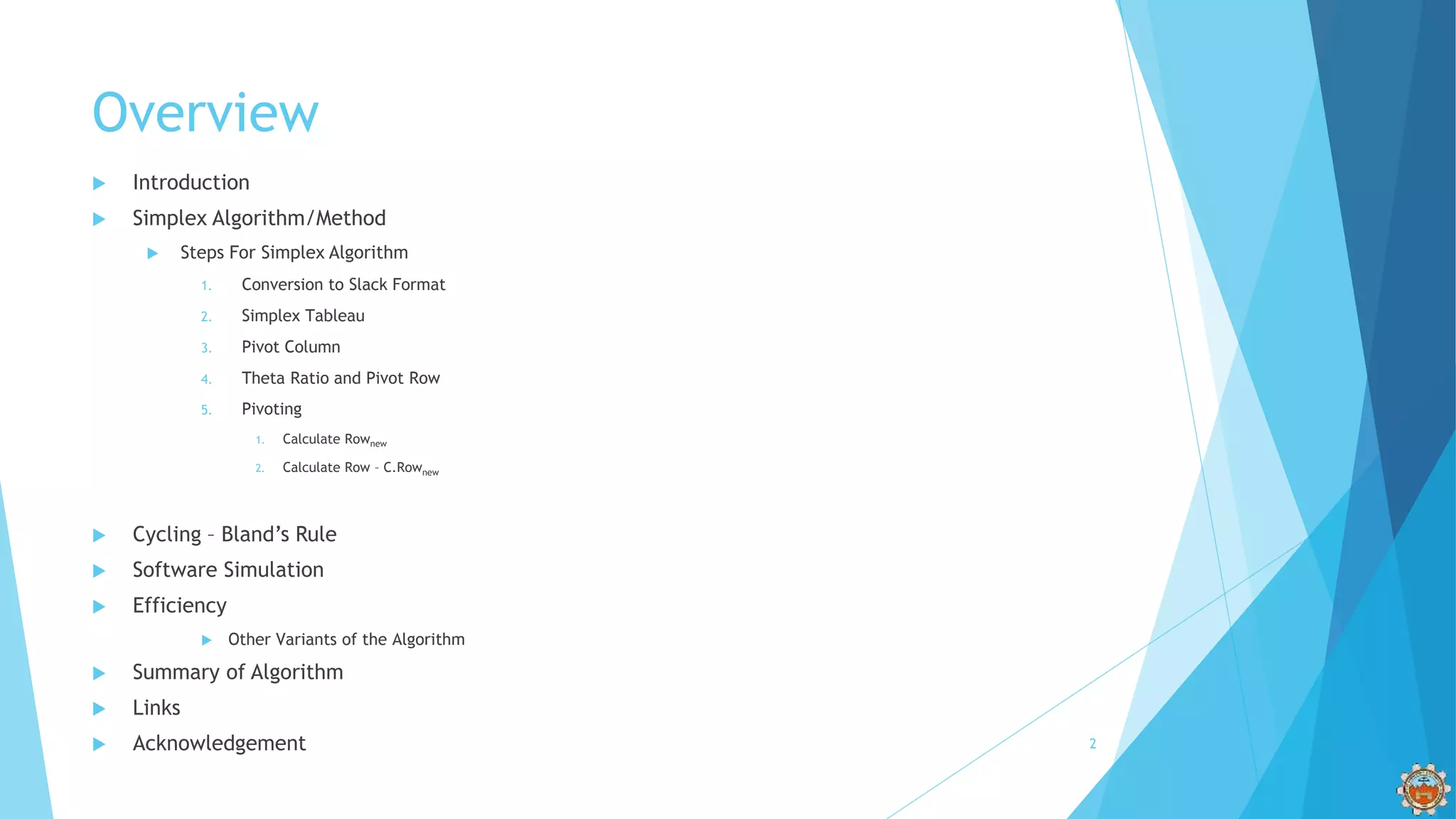 Simplex Algorithm Ppt