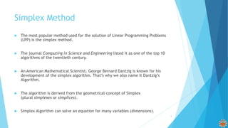 Simplex Algorithm | PPTX