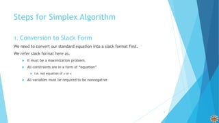 Simplex Algorithm | PPTX