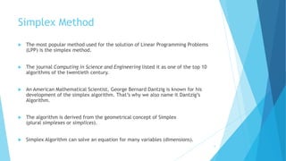 Simplex algorithm | PPT