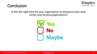 Simplex Data center and Cloud Services - March 2018 | PPT