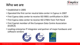 Simplex Data center and Cloud Services - March 2018 | PPT