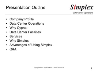 Simplex Cyprus Data Center Presentation | PDF | Cloud Computing | Internet