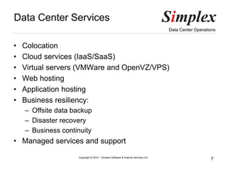 Simplex Cyprus Data Center Presentation | PDF | Cloud Computing | Internet