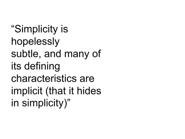 Design for Simplexity | PPT