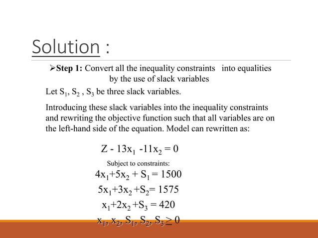 simplex method-maths 4 mumbai university | PPT