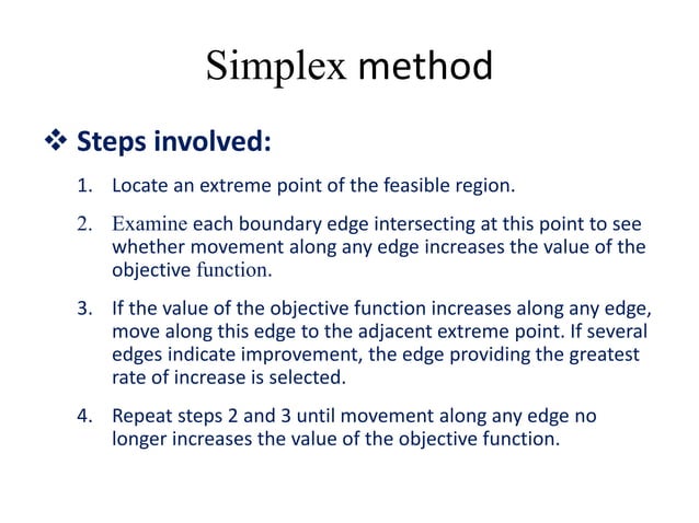 Simplex method concept, | PPTX | Computer Software and Applications | Computing