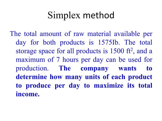 Simplex method concept, | PPTX | Computer Software and Applications | Computing
