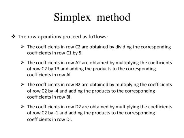 Simplex method concept,