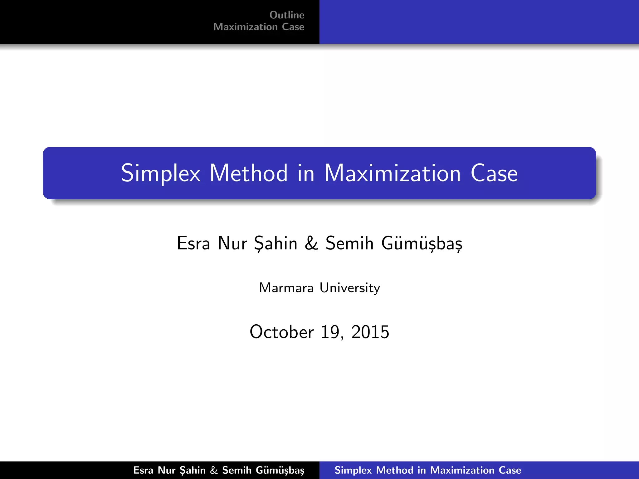 Simplex Method in Maximization Case | PDF | Programming Languages ...