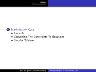 Simplex Method in Maximization Case | PDF | Programming Languages | Computing
