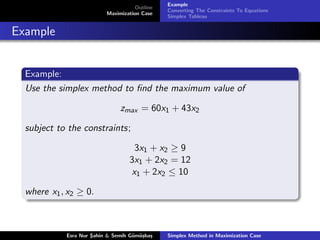 Simplex Method in Maximization Case | PDF | Programming Languages | Computing