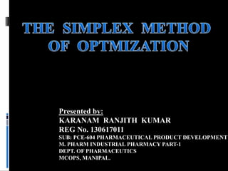 Simplex method of optiization | PPTX