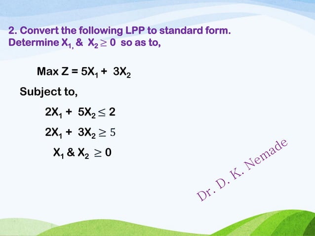 Simplex method: Slack, Surplus & Artificial variable | PDF