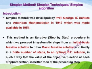 Simplex method: Slack, Surplus & Artificial variable | PPT