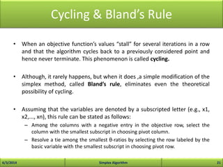 Simplex Algorithm | PPTX
