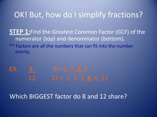 Simplfying fractions | PPTX