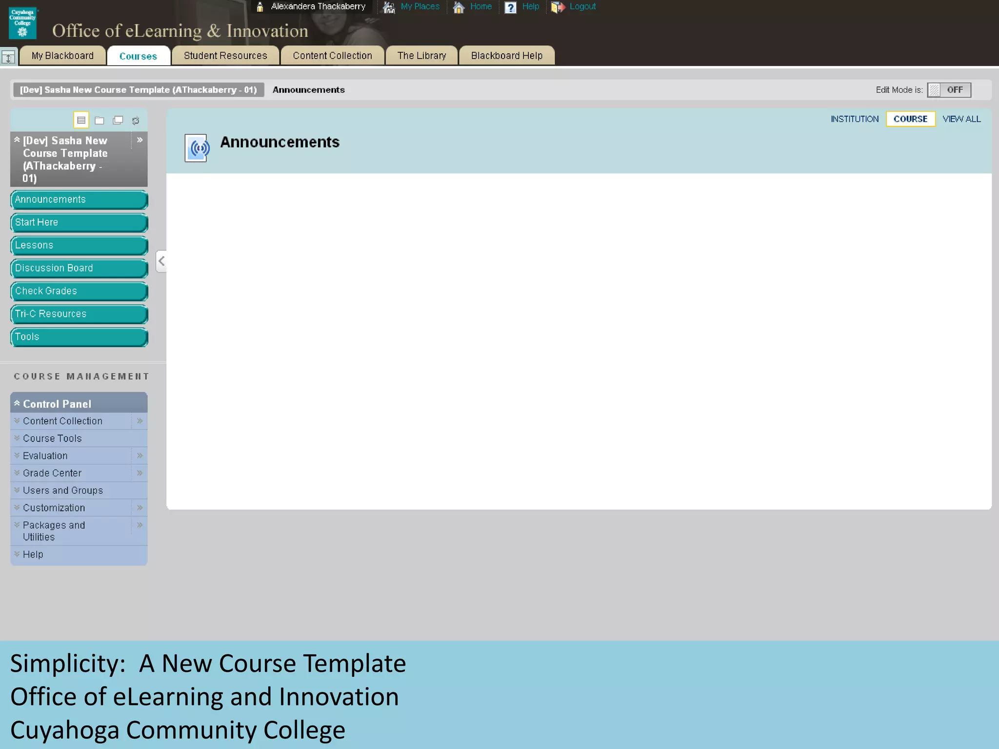 Simplicity a new course template for innovation | PPT