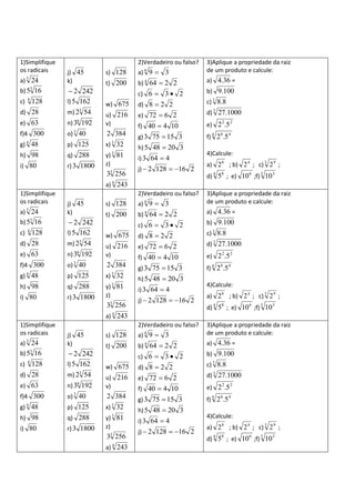 Simplificação de radicais | PDF
