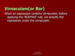 Maths BODMAS rule | PPT