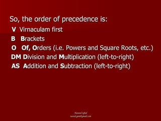Maths BODMAS rule | PPT