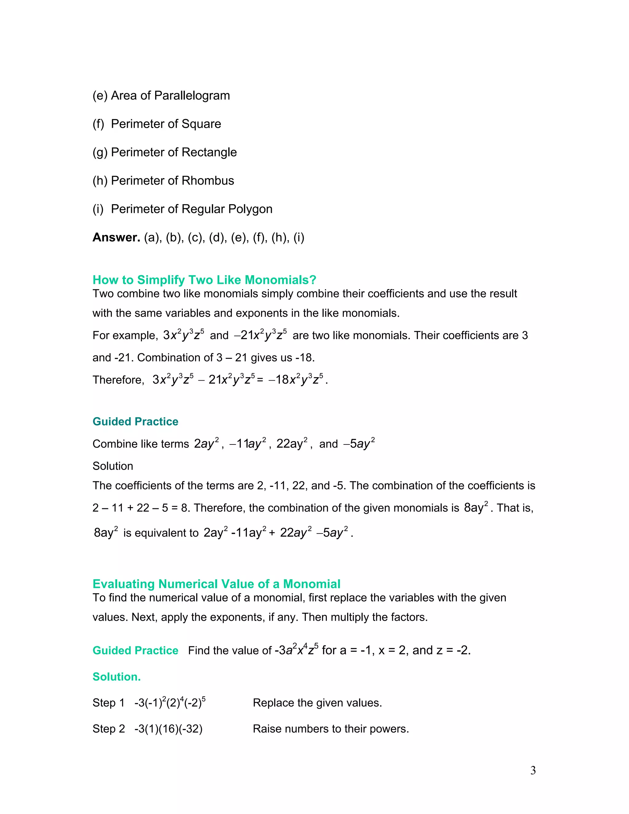 Algebraic Simplification and evaluation | PDF